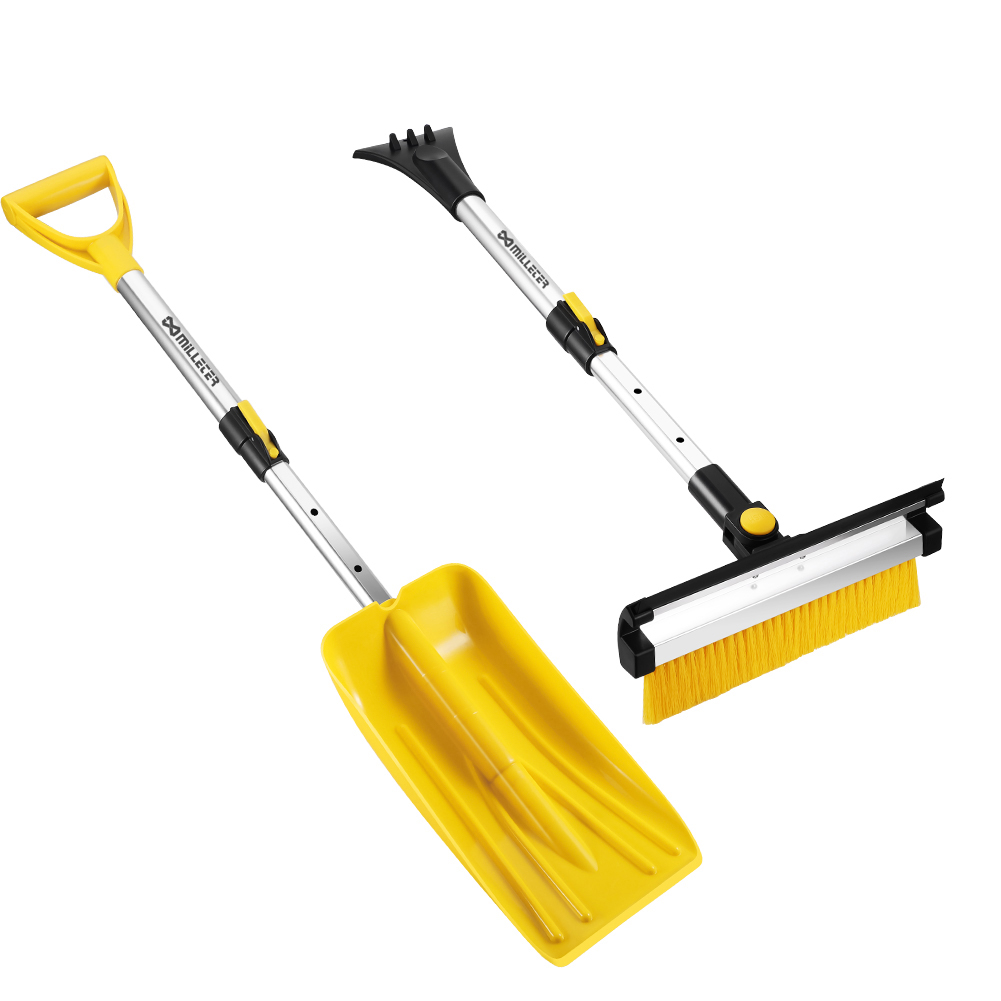 Milleter Extendable Three in One Snow Removal Kit with Snow Shovel, Ice ...